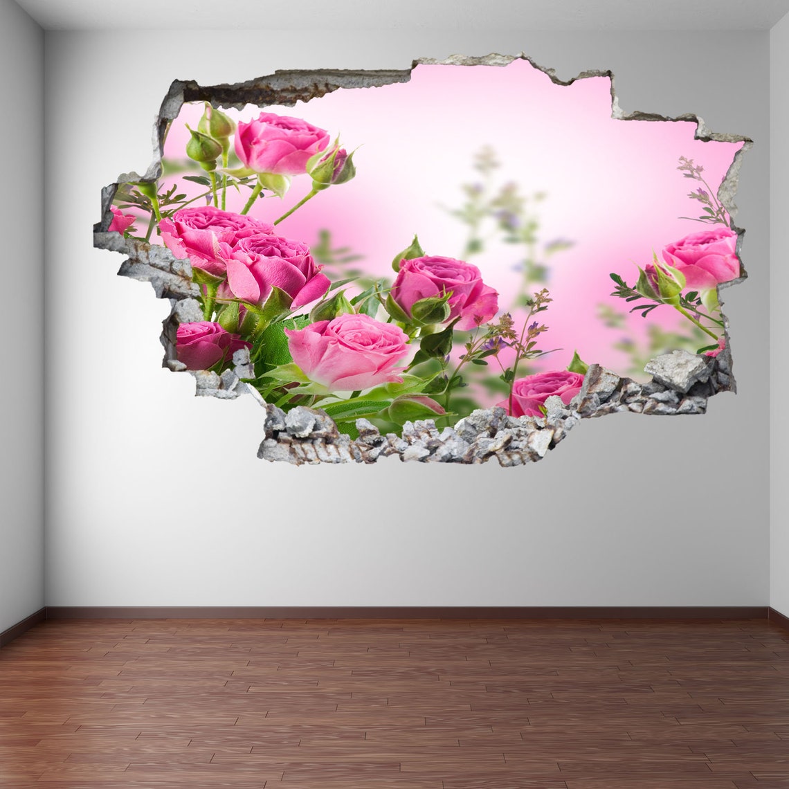 Rose Flowers Decorative Wall Sticker Mural Decal Poster Print - Etsy