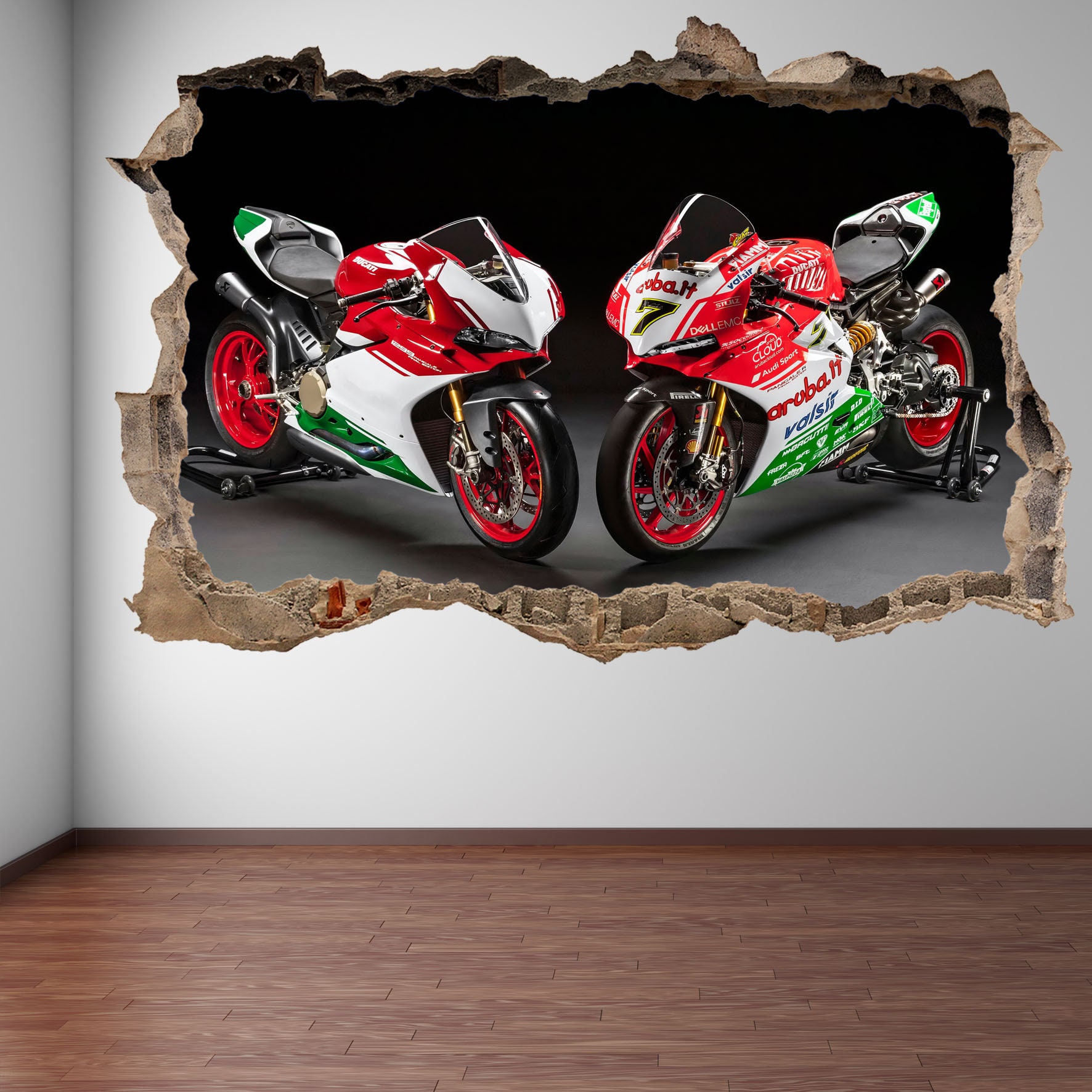 Motorbike Motorcycle Wall Decal Sticker Mural Poster Print Art | Etsy