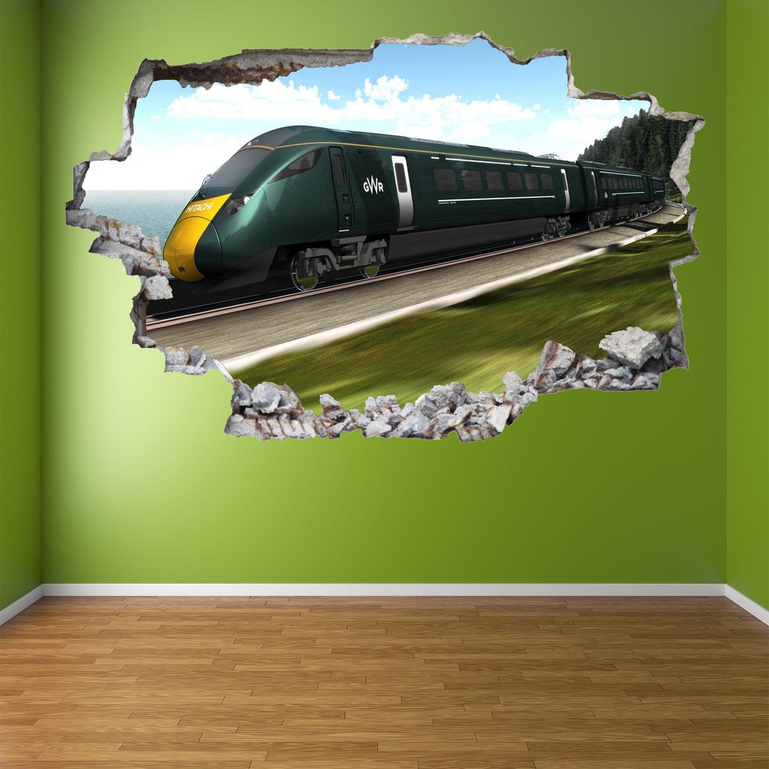 High Speed Train Wall Decal Sticker Mural Print Art Kids Bedroom Home ...