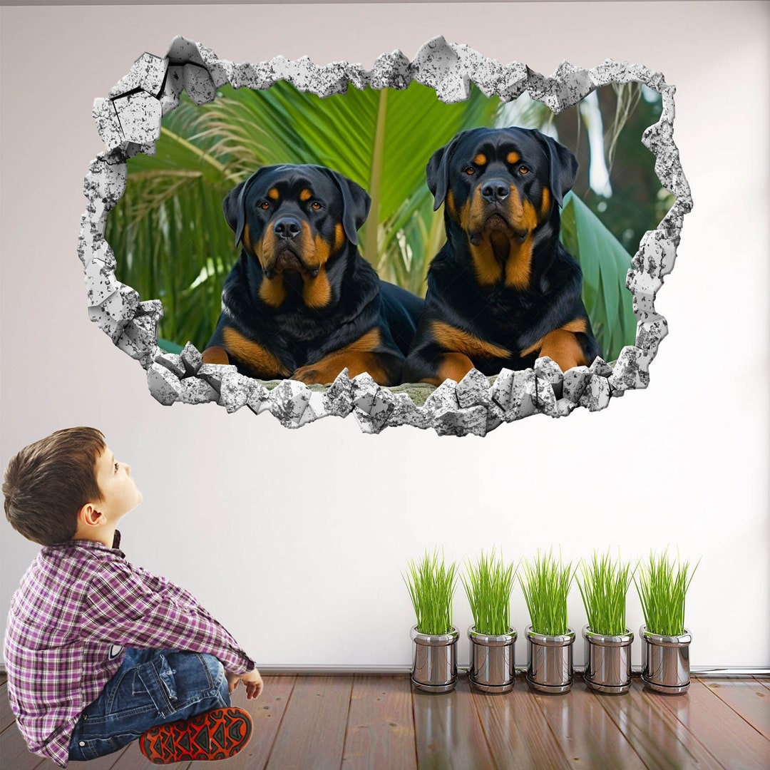 Rottweiler Dog Wall Decal Sticker Mural Poster Print Art Kids Bedroom ...