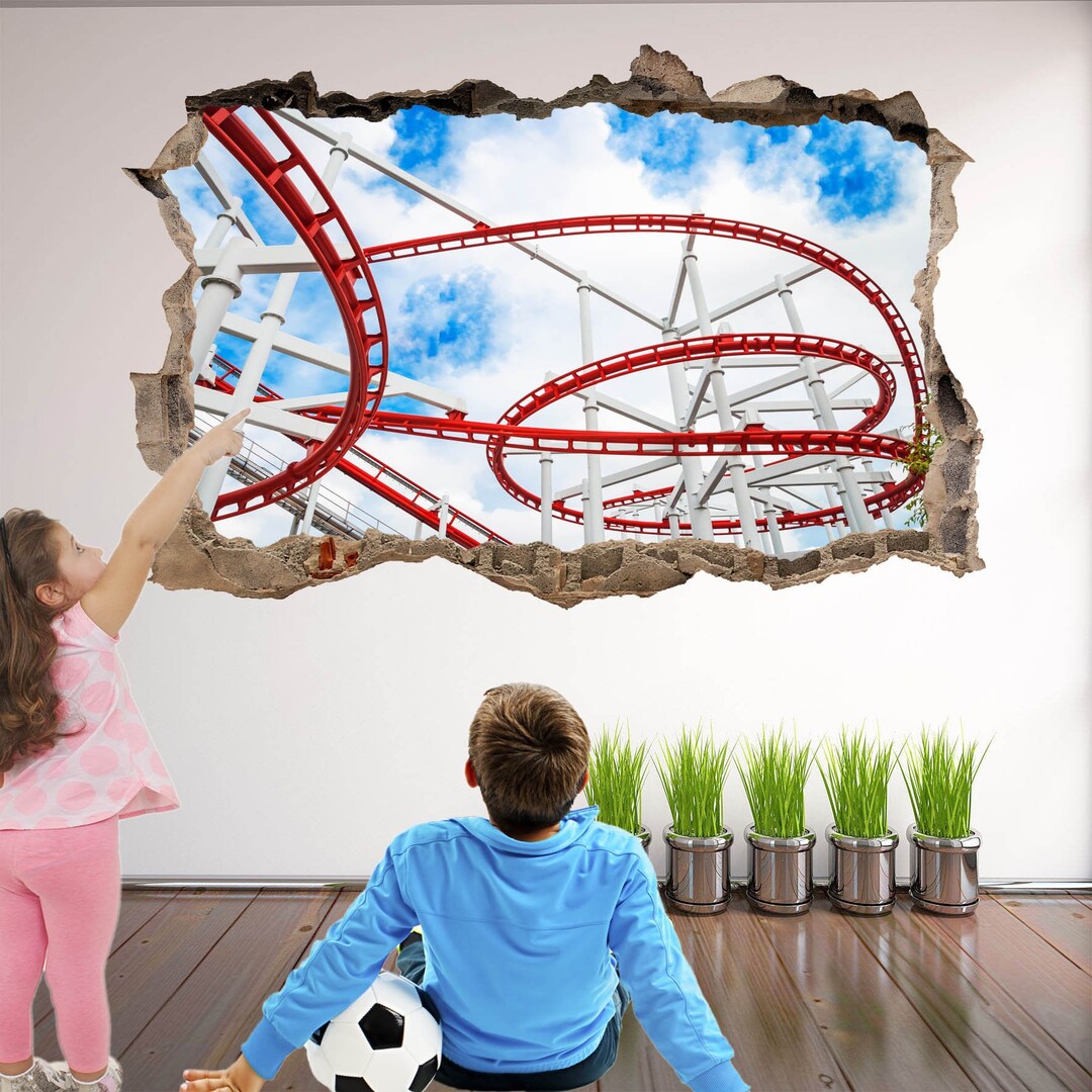 Roller Coaster Ride Wall Decal Sticker Mural Poster Print Art - Etsy