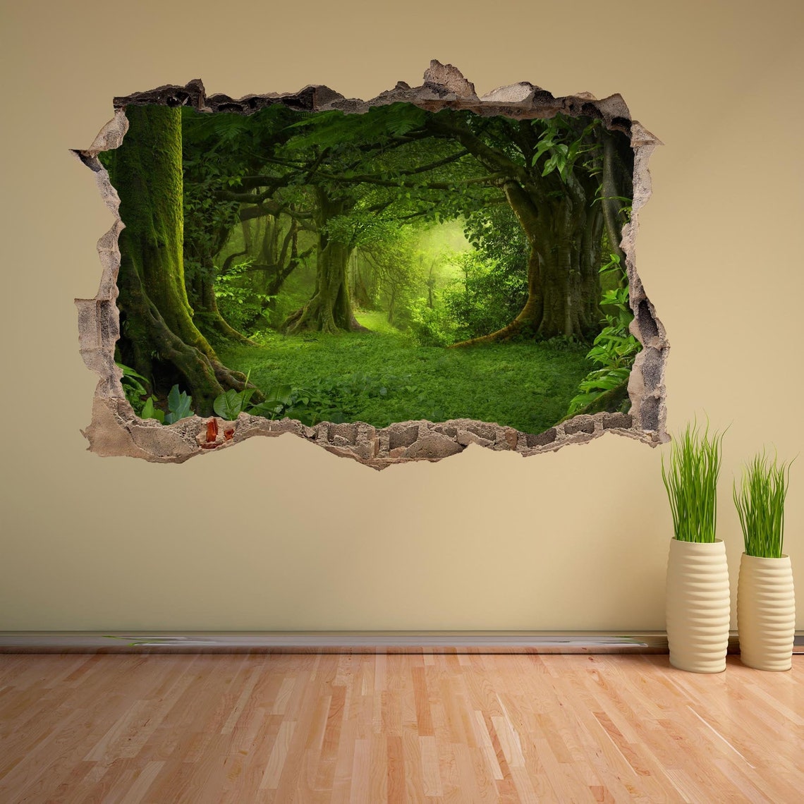 Tropical Forest Trees Wall Decal Sticker Mural Poster Print - Etsy