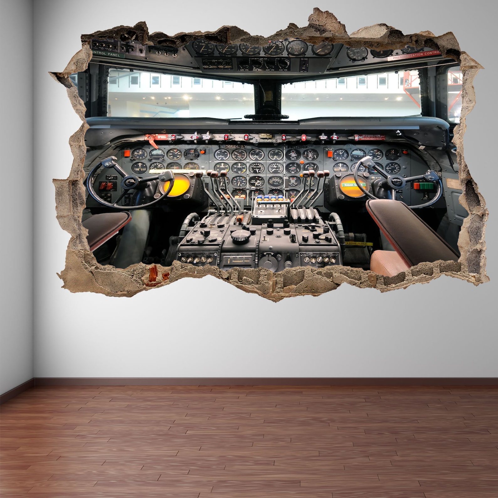 Airplane Cockpit Aircraft Wall Stickers Mural Decal Poster | Etsy