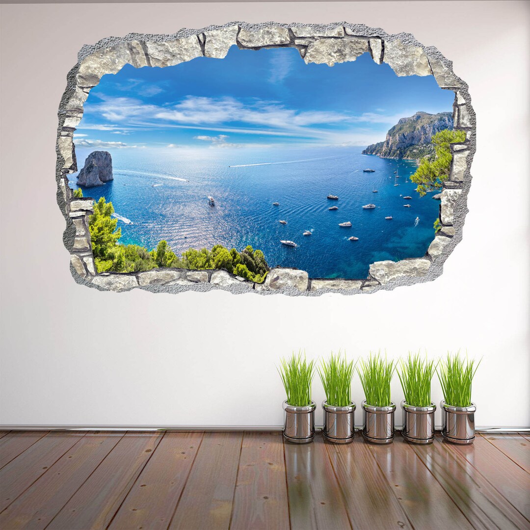 Capri Island Italy Wall Decal Sticker Mural Poster Print Art Home Decor ...