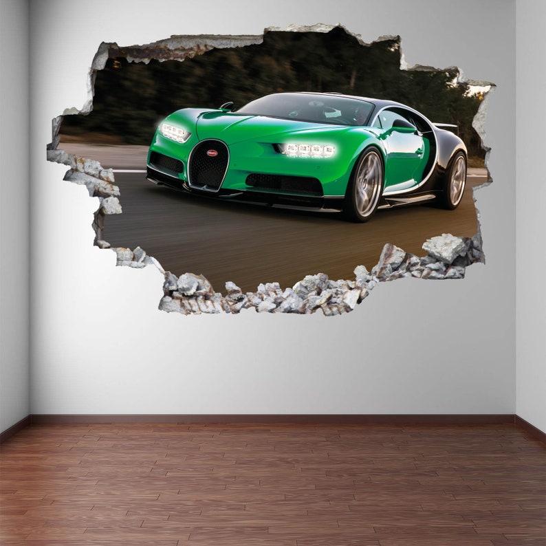 Supercar Sports Car Bugatti Chiron Wall Sticker Mural Decal - Etsy