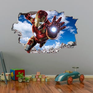 Iron Man Superhero Wall Decal Sticker Mural Poster Print Art Home ...
