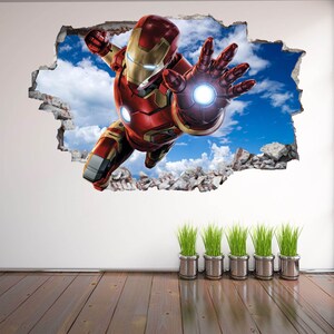 Iron Man Superhero Wall Decal Sticker Mural Poster Print Art Home ...