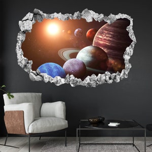 Planets Space Solar System Wall Sticker Mural Decal Print Art Astronomy ...