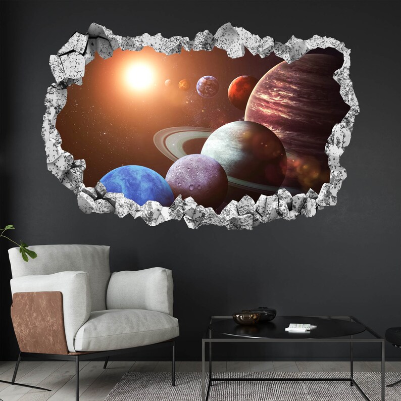 Planets Space Solar System Wall Sticker Mural Decal Print Art - Etsy