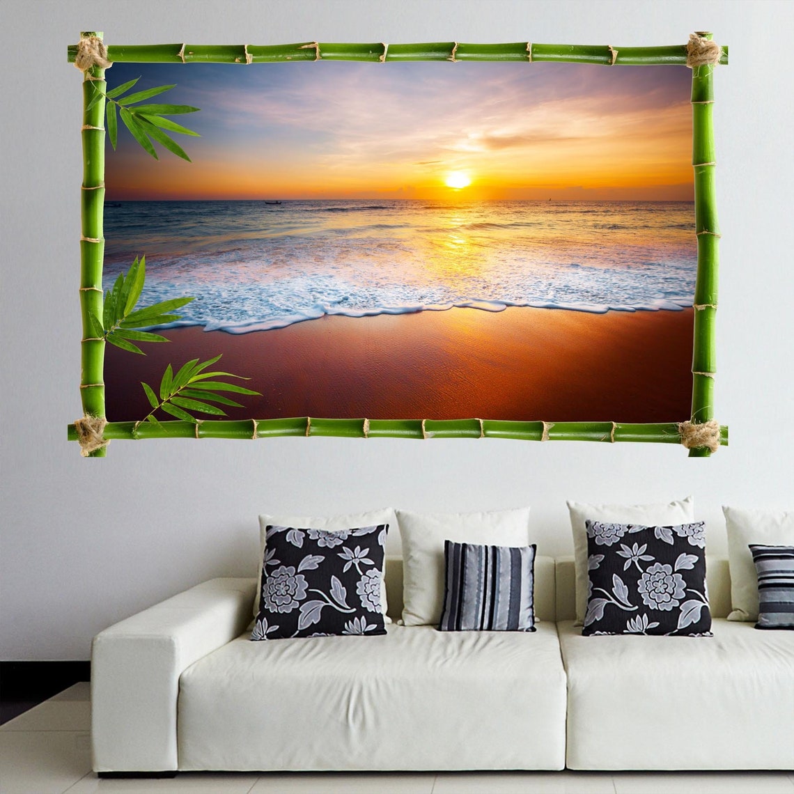 Sunset Beach Sea Wall Decal Sticker Mural Poster Print Art - Etsy