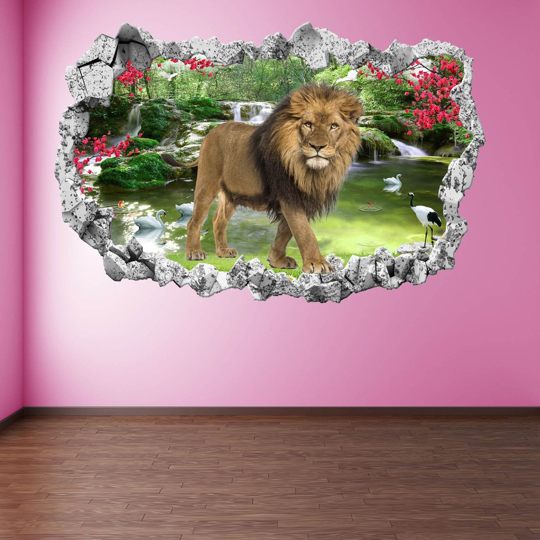 Lion Wall Decal Sticker Mural Poster Print Art Home Office Decor KR4 - Etsy