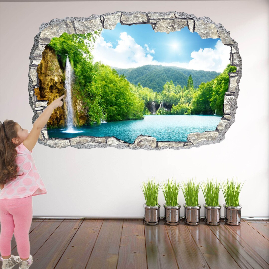 Waterfall Lake Wall Decal Sticker Mural Poster Print Art Home Decor ...