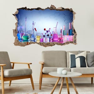 Chemistry Science Scientific Laboratory Glassware Wall Decal Sticker ...