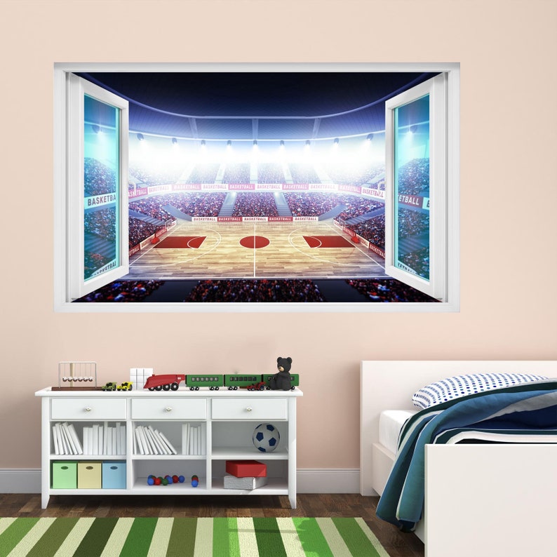 Basketball Court Arena Wall Decal Sticker Mural Home Office | Etsy
