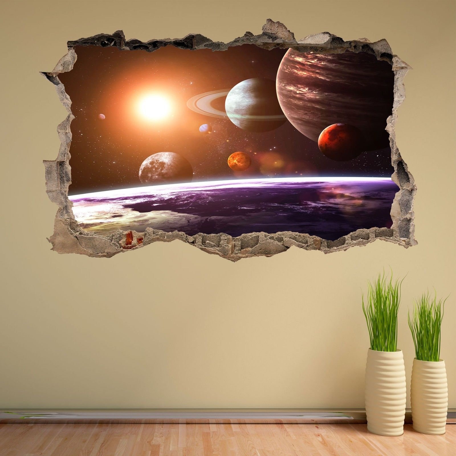 Planets Space Wall Sticker Mural Decal Print Art Astronomy | Etsy