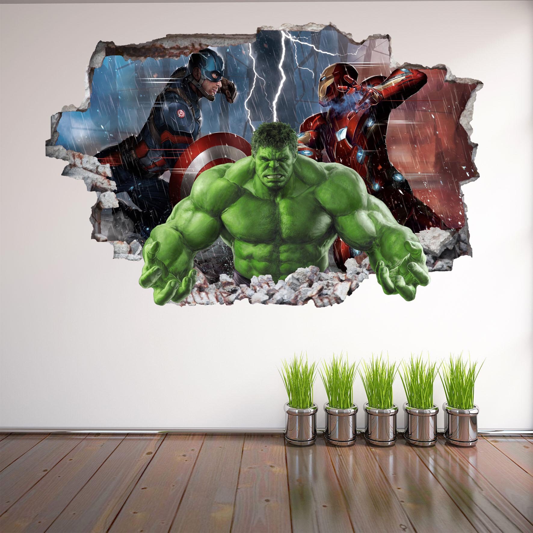 Avengers Superhero Wall Decal Sticker Mural Poster Print Art | Etsy