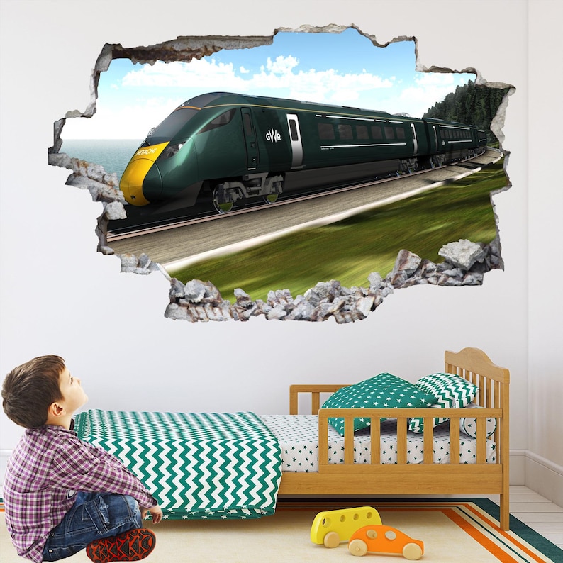 High Speed Train Wall Decal Sticker Mural Print Art Kids Bedroom Home ...