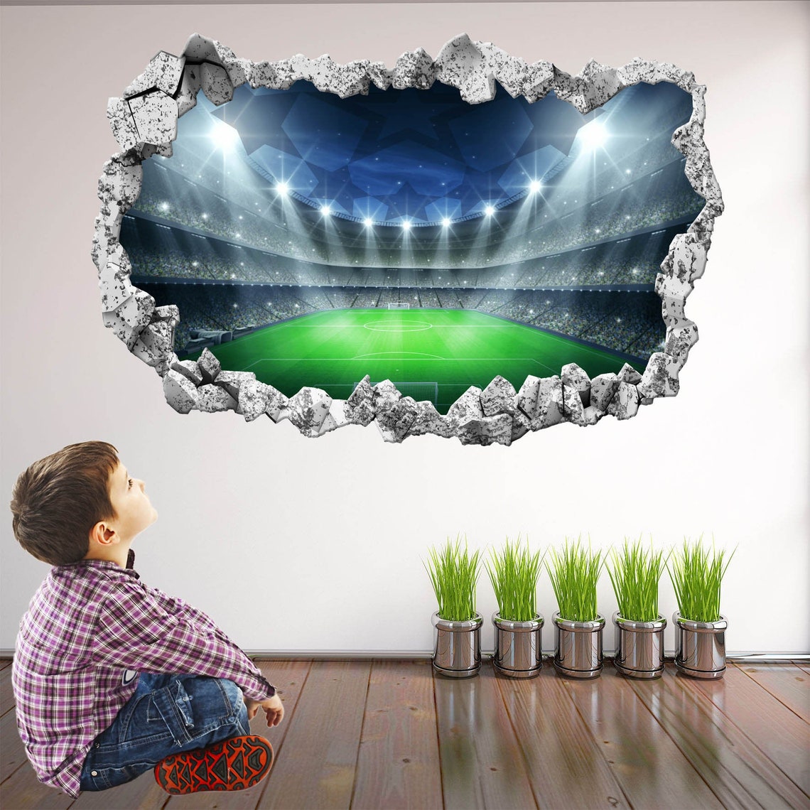 Football Stadium Lights Arena Wall Decal Sticker Mural Print Art Kids ...