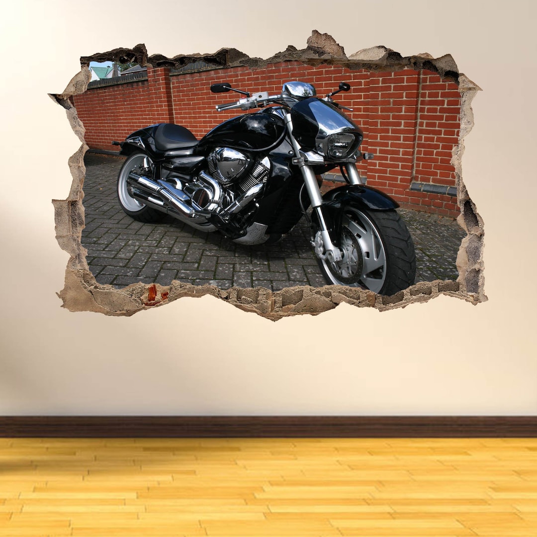 Motorbike Motorcycle Wall Decal Sticker Mural Poster Print Art Home ...