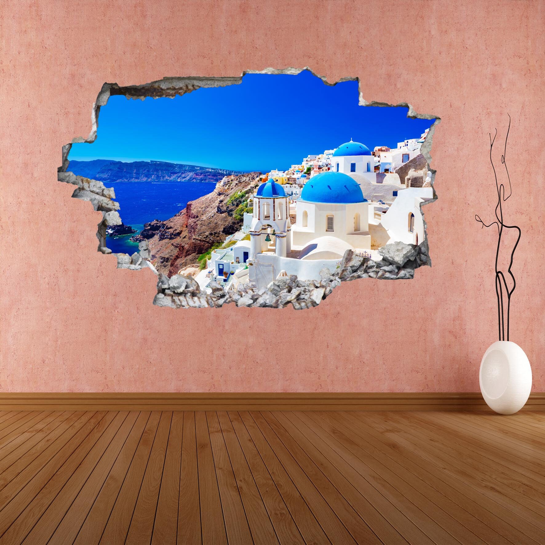 Santorini Island Traditional Houses Greece Wall Decal Sticker - Etsy