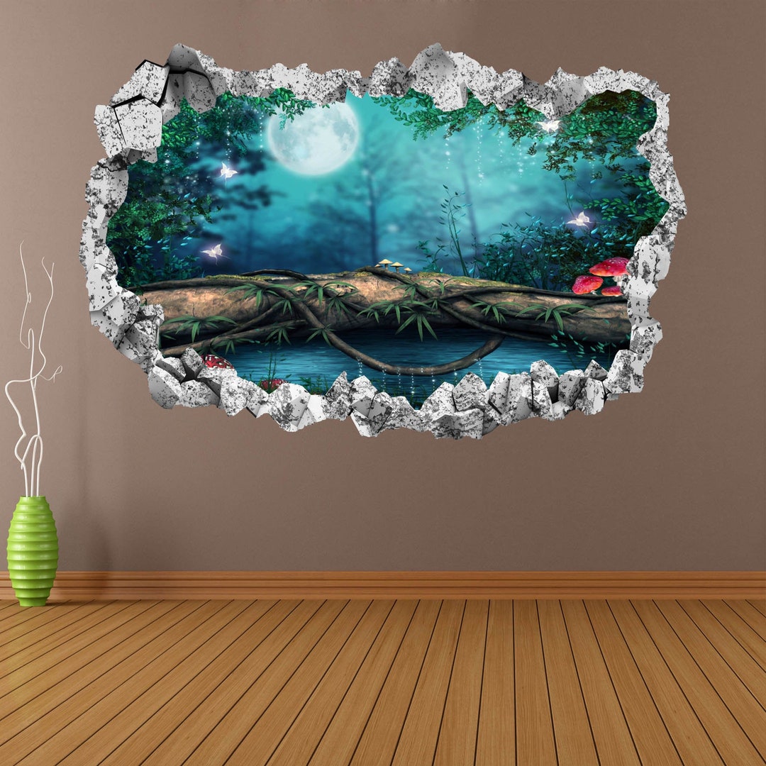 Enchanted Forest Moon Fantasy Wall Decal Sticker Mural Poster Print Art ...