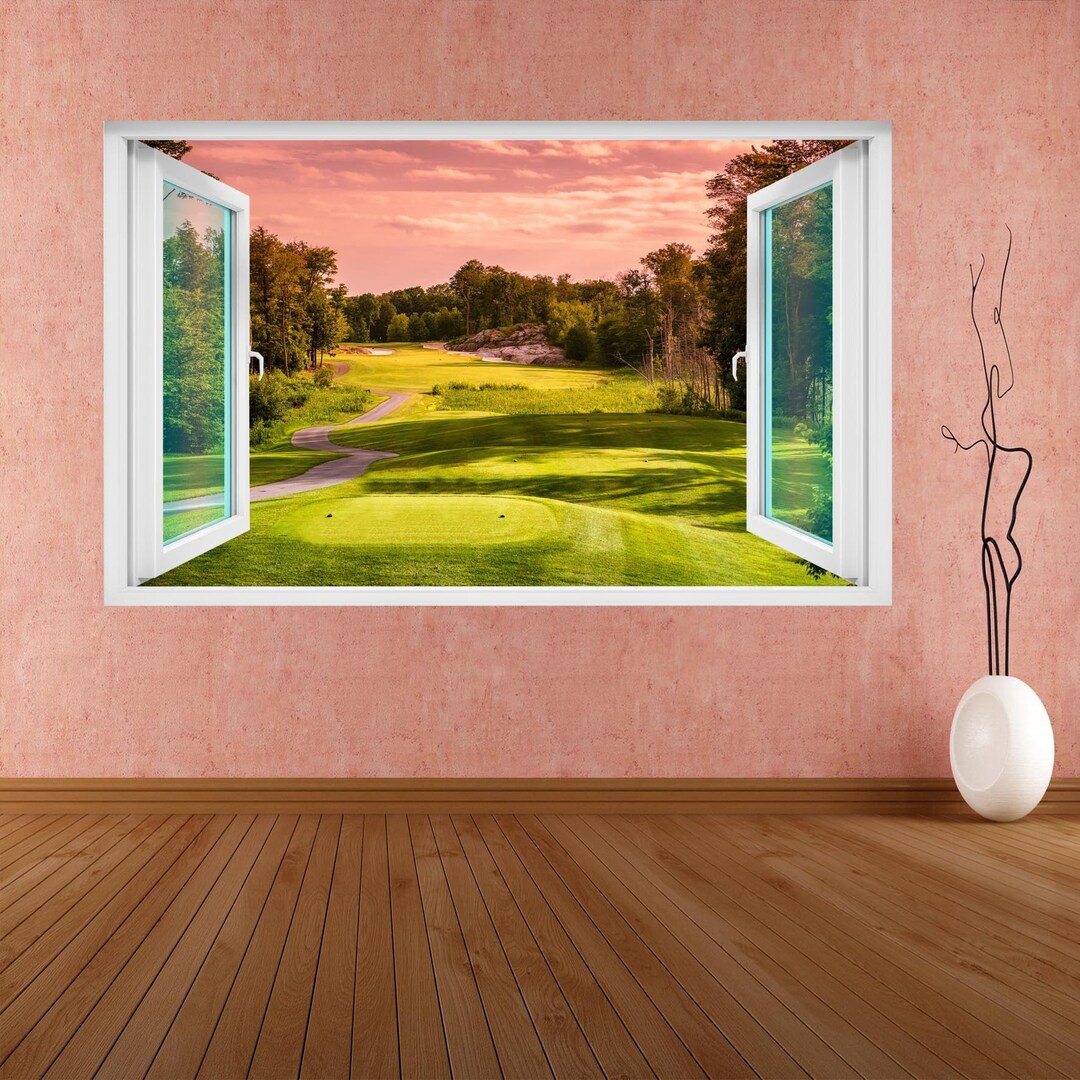 Golf Course Trees Sunset Wall Decal Sticker Mural Poster Print Art Home ...
