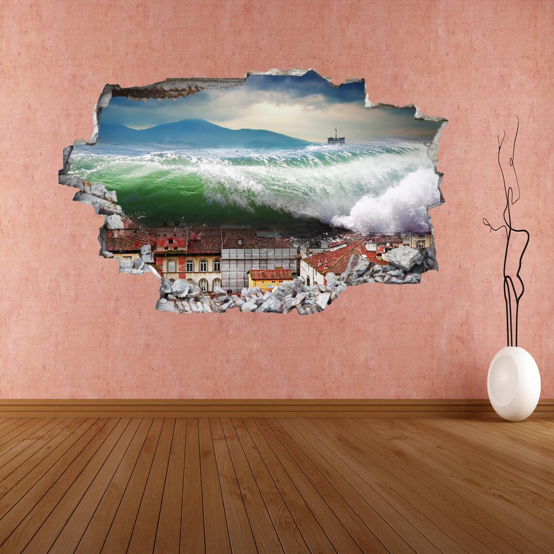 Tsunami Waves Wall Decal Sticker Mural Poster Print Art Home - Etsy