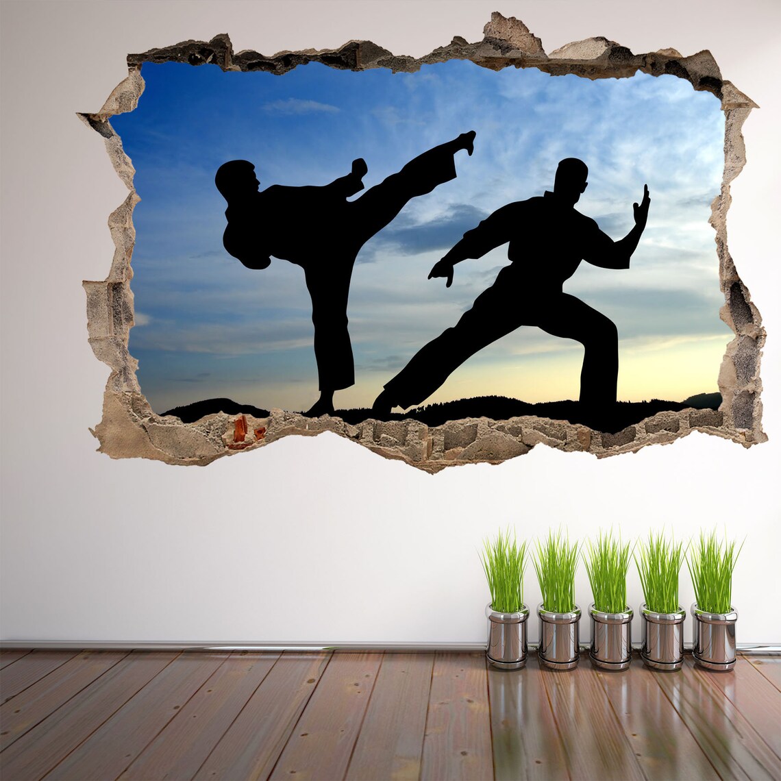 Karate Martial Arts Wall Decal Sticker | Karate Silhouette Mural Poster ...