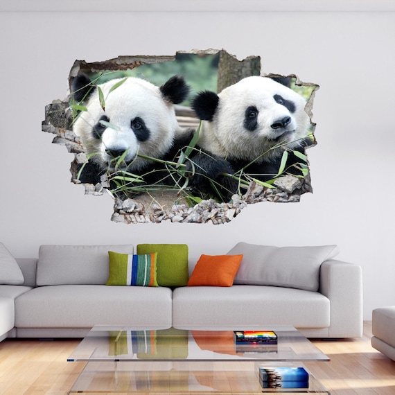 Cute Panda Bear Animal Wall Decal Sticker Mural Poster Print - Etsy