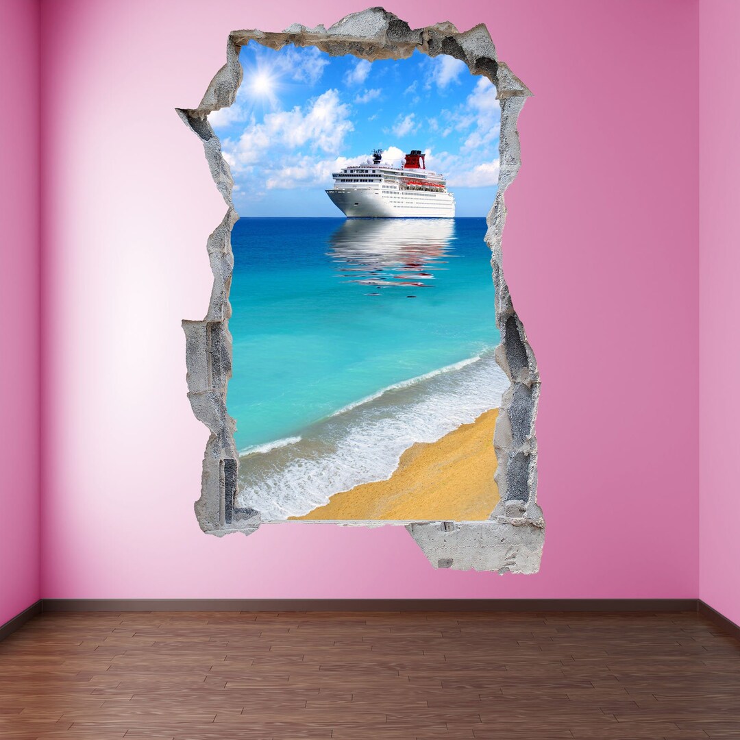 Cruise Ship Beach Wall Decal Sticker Mural Poster Print Art Home Office ...
