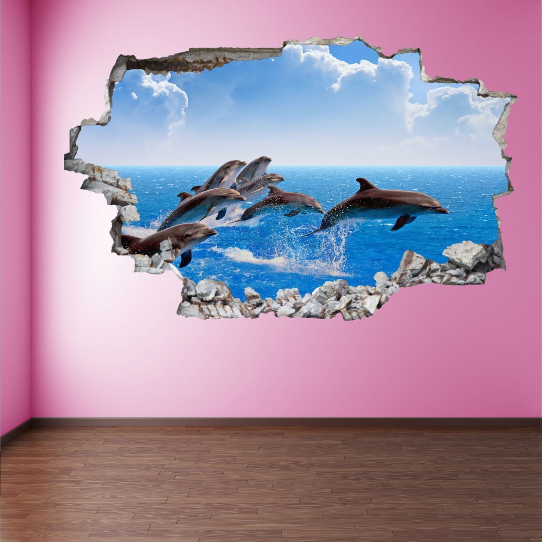 Dolphin Wall Decal Sticker Mural Poster Print Art Kids Bedroom Decor ...