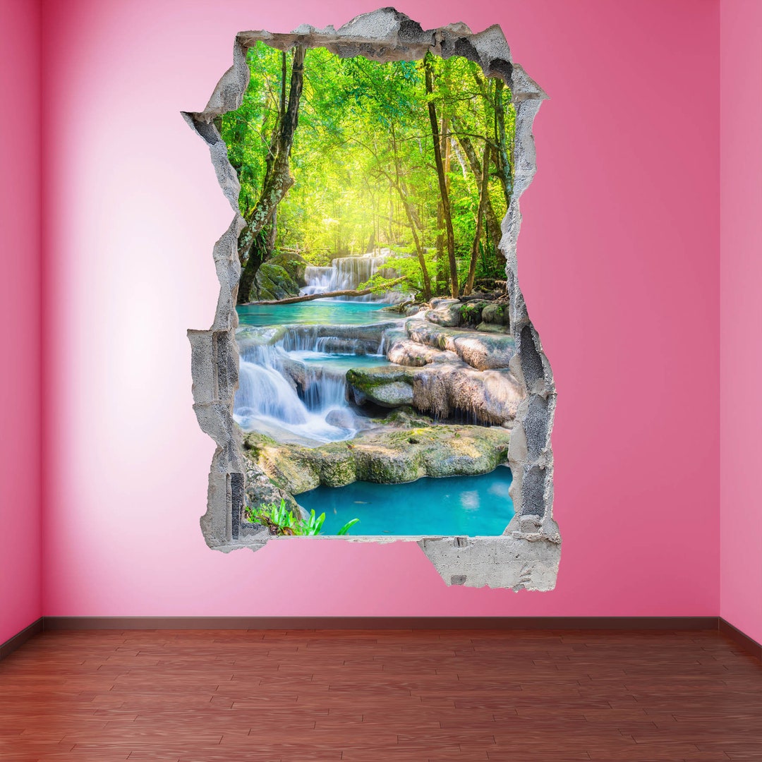 Tropical Forest Waterfall Wall Decal Sticker Mural Poster Print Art ...