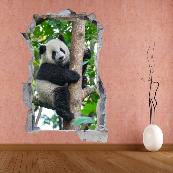Panda Bear Tree Animal Wall Decal Sticker Mural Poster Print - Etsy