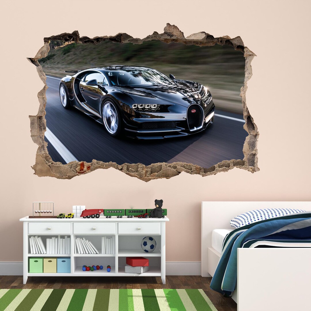 Supercar Sports Car Bugatti Chiron Wall Sticker Mural Decal Poster ...
