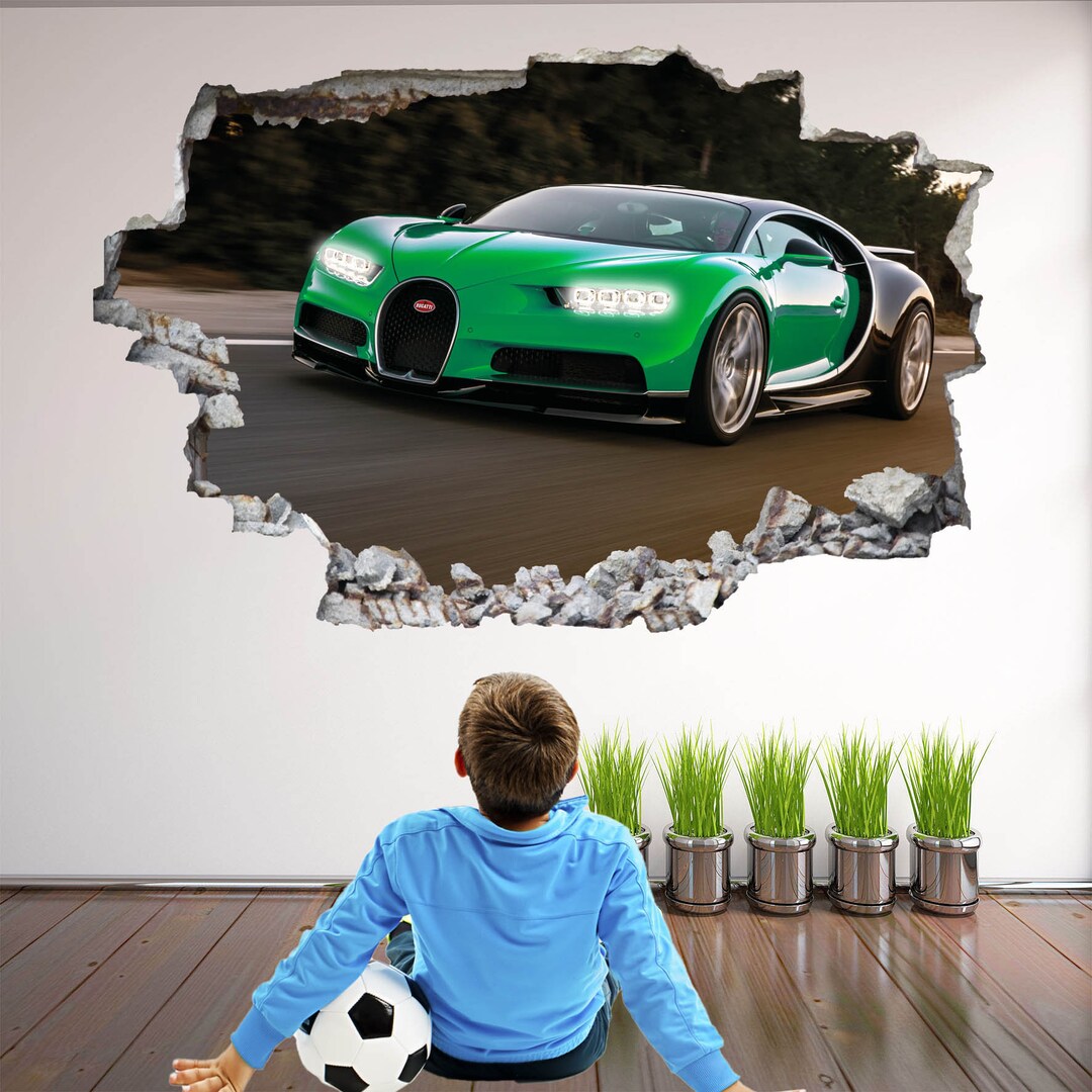 Supercar Sports Car Bugatti Chiron Wall Sticker Mural Decal Poster ...