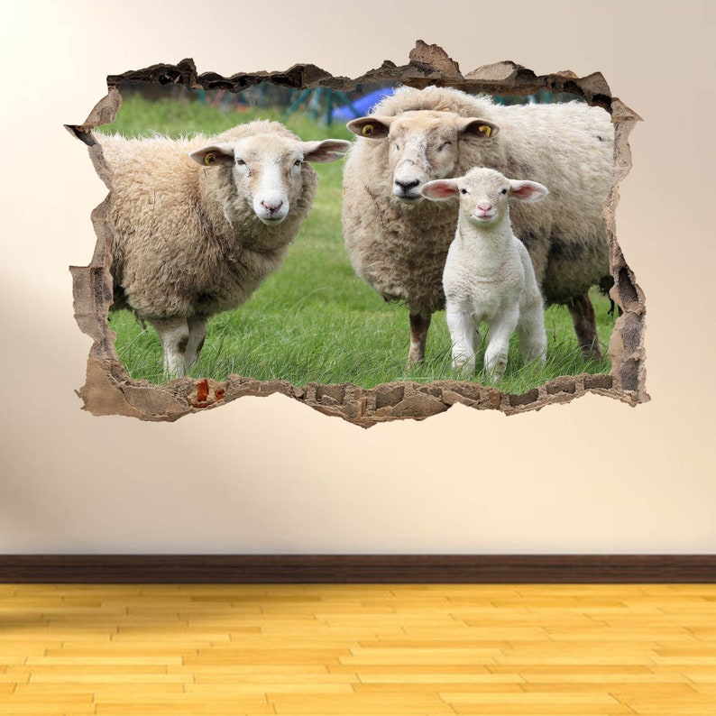Sheep Lamb Wall Decal Sticker Mural Poster Print Art Farmhouse - Etsy
