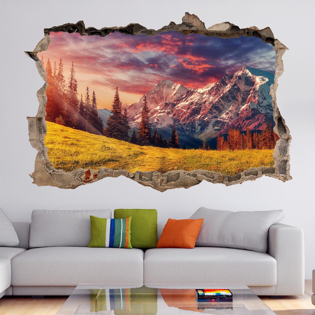 Alpine Mountains Alps Nature Wall Decal Sticker Mural Poster Print Art ...