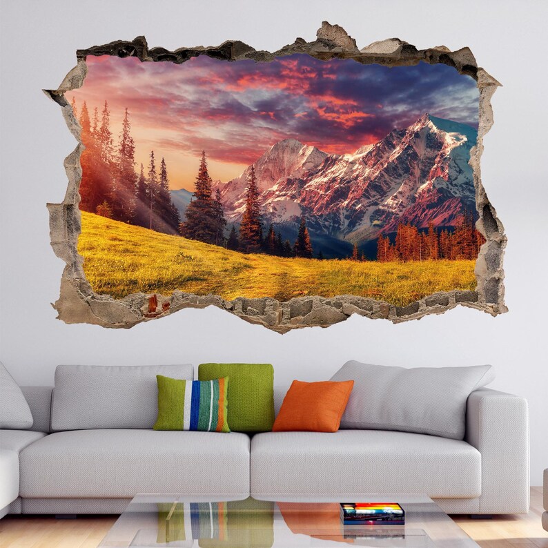 Alpine Mountains Alps Nature Wall Decal Sticker Mural Poster Print Art ...