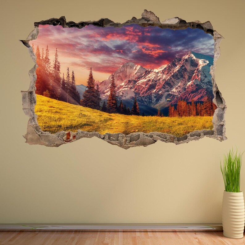 Alpine Mountains Alps Nature Wall Decal Sticker Mural Poster Print Art ...