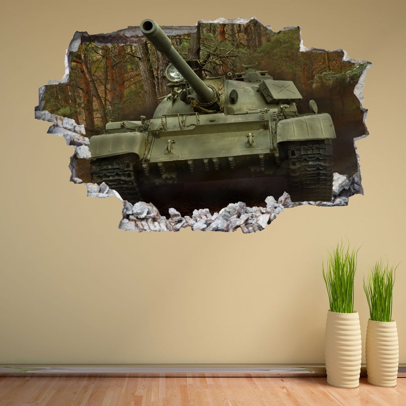 Army Battle War Tank Military Wall Sticker Mural Decal Print - Etsy