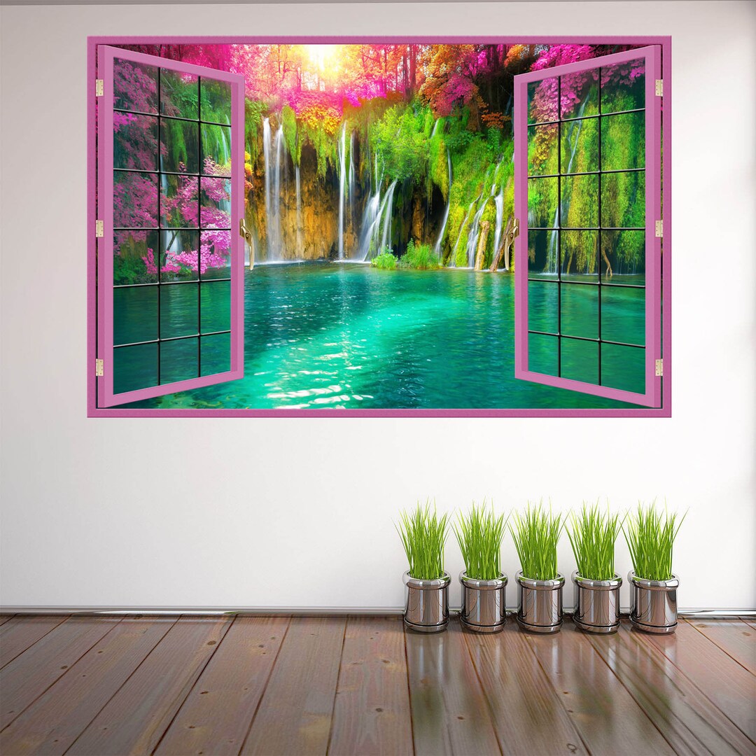 Waterfall Lake Wall Decal Sticker Mural Poster Print Art Home Office ...