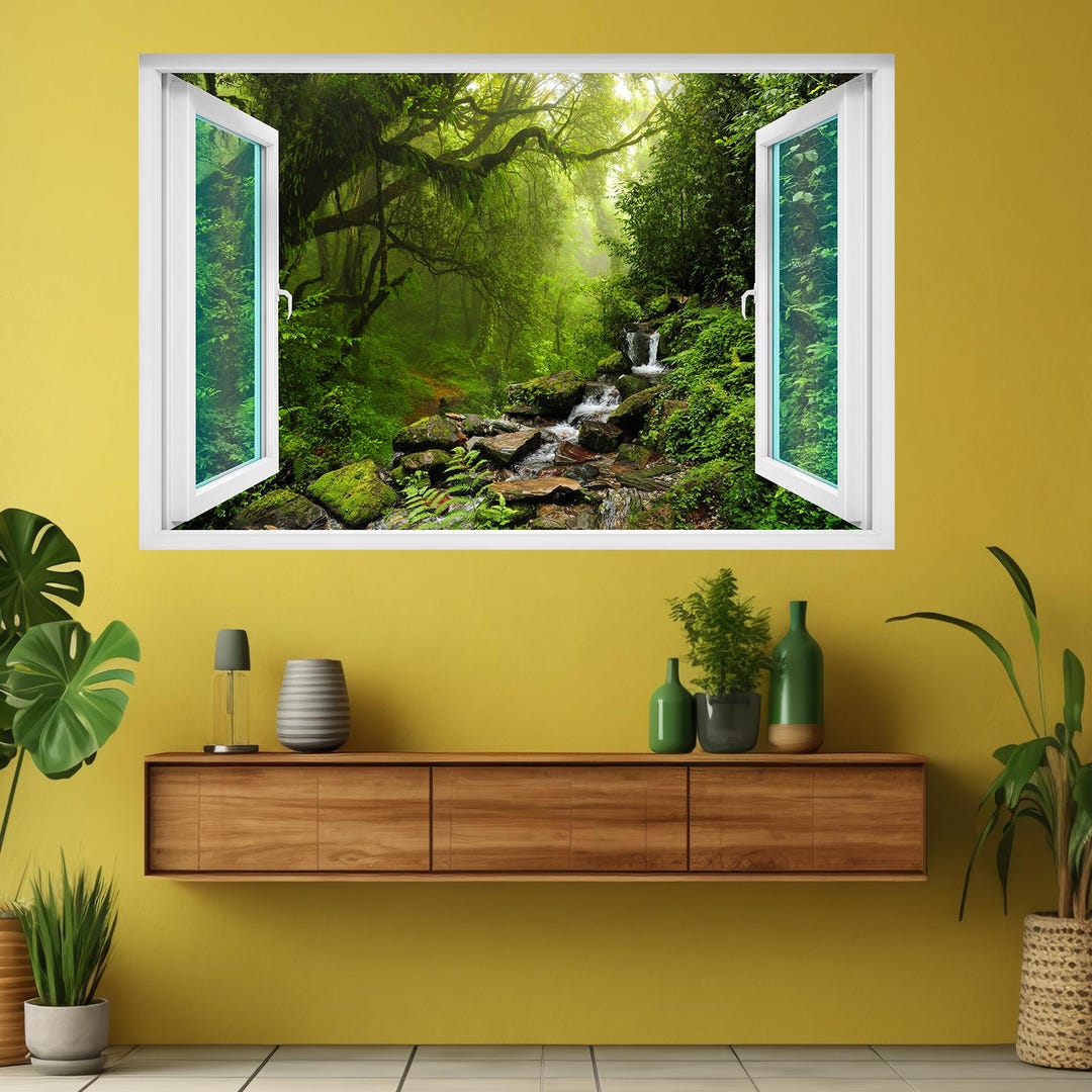 Tropical Forest River Wall Decal Sticker Mural Poster Print Art Home ...