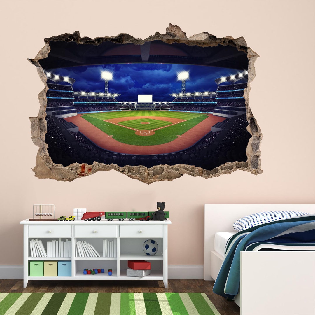 Baseball Stadium Wall Decal Sticker Mural Poster Print Art Kids Bedroom ...