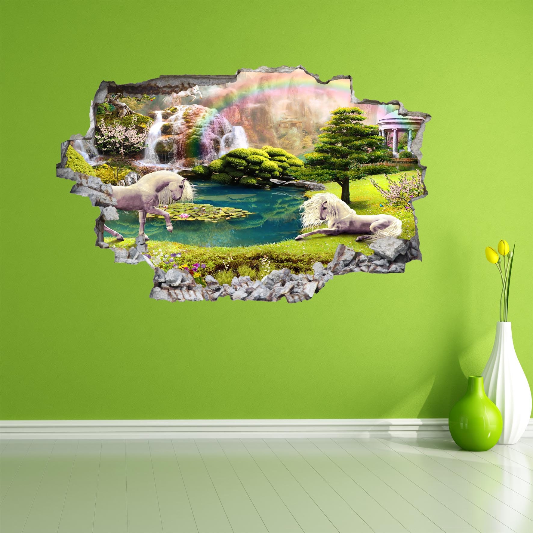 Unicorn Enchanted Forest Fantasy Wall Sticker Mural Decal | Etsy