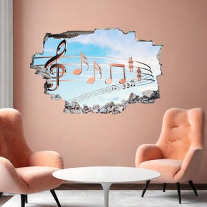 Musical Notes Wall Decal Sticker Mural Poster Print Art Kids Room Decor ...