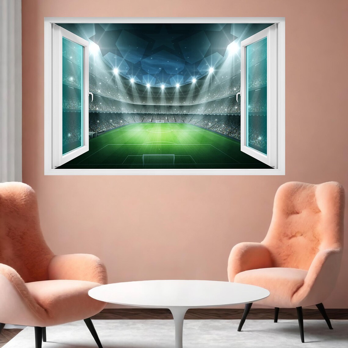 Football Stadium Arena Wall Decal Sticker Mural Print Art Kids Bedroom ...