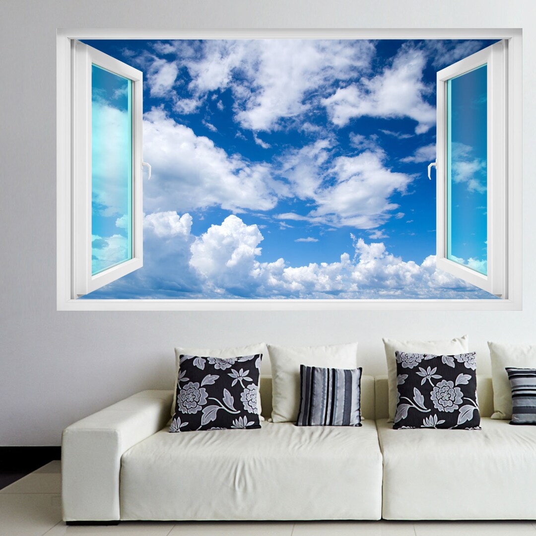 Sky Clouds Wall Decal Sticker Mural Poster Print Art Kids Bedroom Home ...