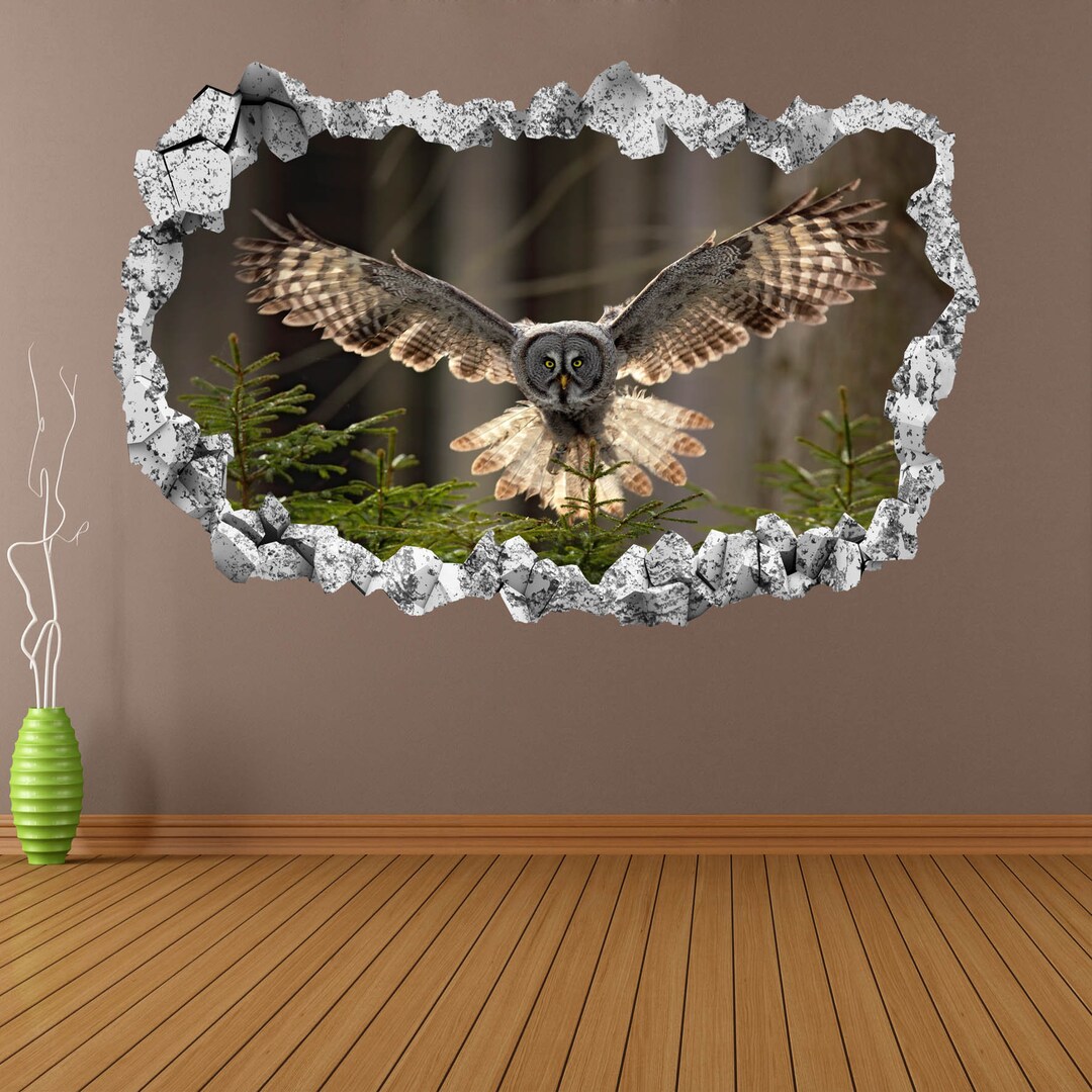 Owl Bird Wall Decal Sticker Mural Poster Print Art Home Office Decor ...