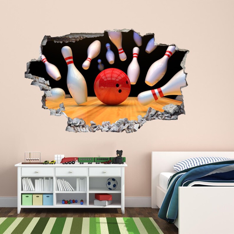 Bowling Wall Decal Sticker Mural Poster Print Art Kids Bedroom Home ...