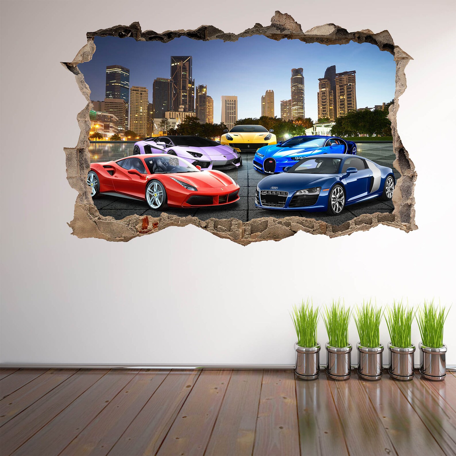 Super Sports Cars Supercar Wall Stickers Mural Decal Print Art Kids ...